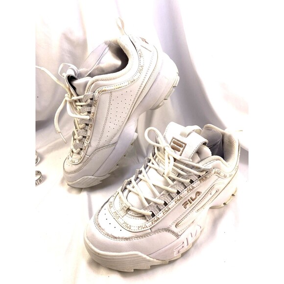 Fila | Shoes | Fila Leather Sneakers Womens 9 Iconic White Platform ...